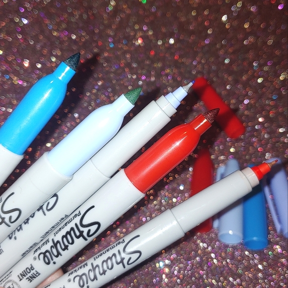 Sharpie | Office | 5 Bundle Of 5 Sharpies Permanent Markers Blue Red ...